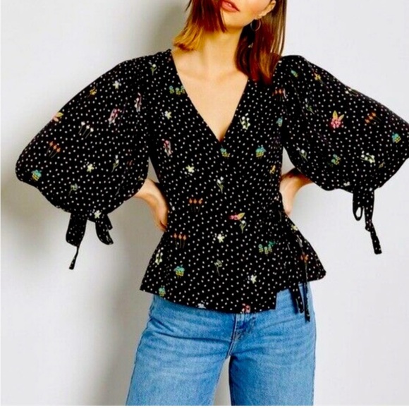 Topshop | Tops | Nwt 75 Topshop Floral Wrap Blouse | Poshmark
